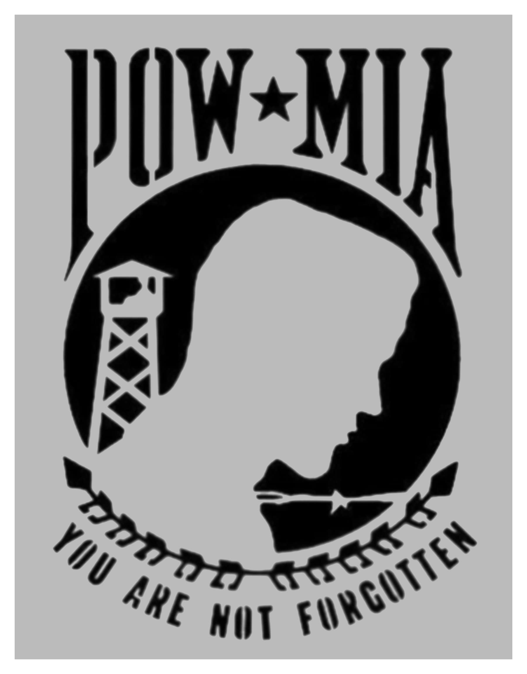 Amazon.com : POW MIA You are Not Forgotten Reusable Stencil (8.5" x 11 ...