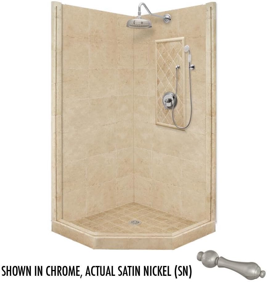 Premium Neo Angle Shower Base and Shower Wall Size: 54" L x 42" W x 86 ...