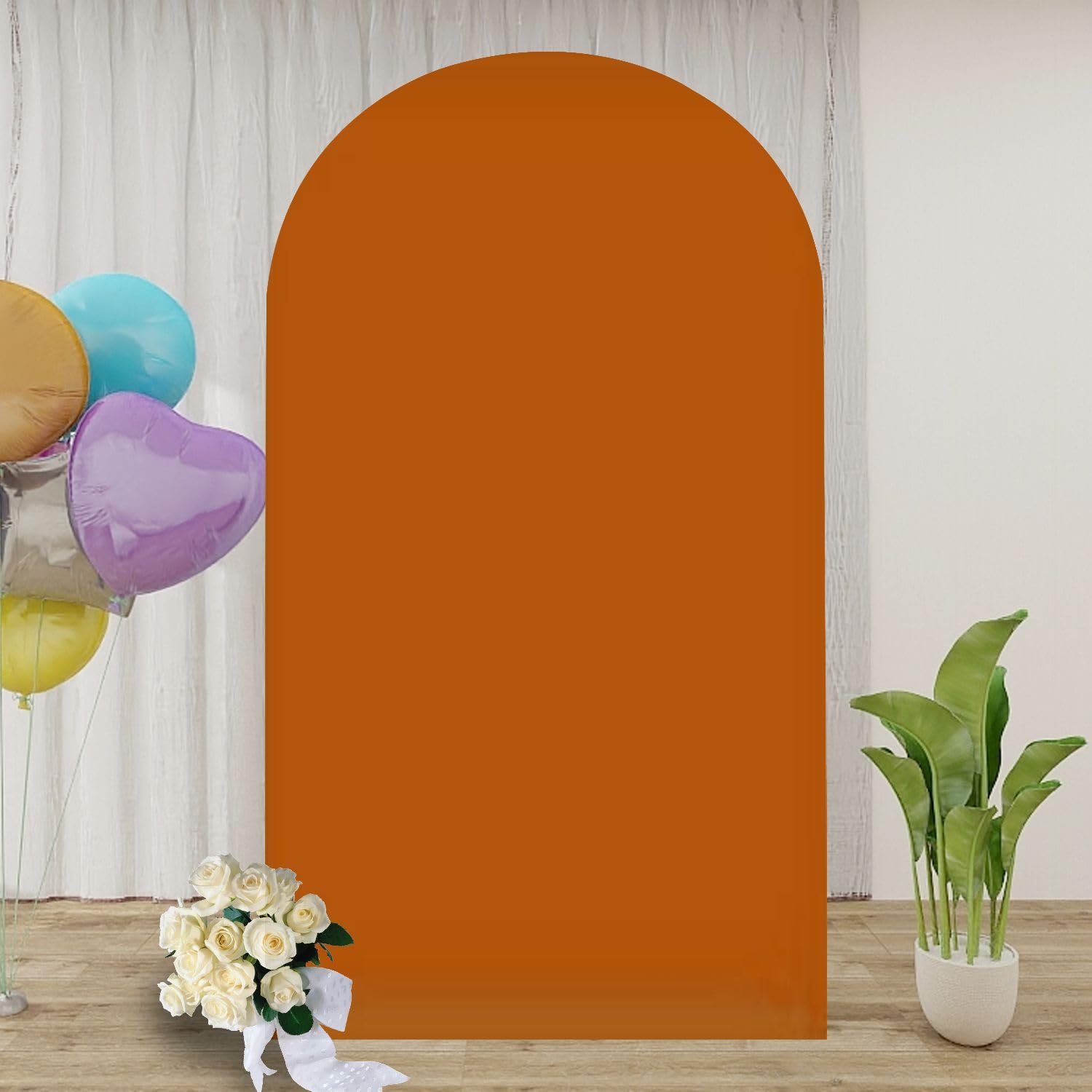 Amazon.com : PlainBurnt Orange Color Burnt Orange Color 7.2FT Wedding ...