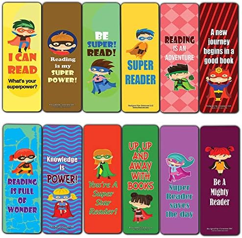 Amazon.com: Creanoso Inspiring Sayings Bookmarks for Kids – Super ...