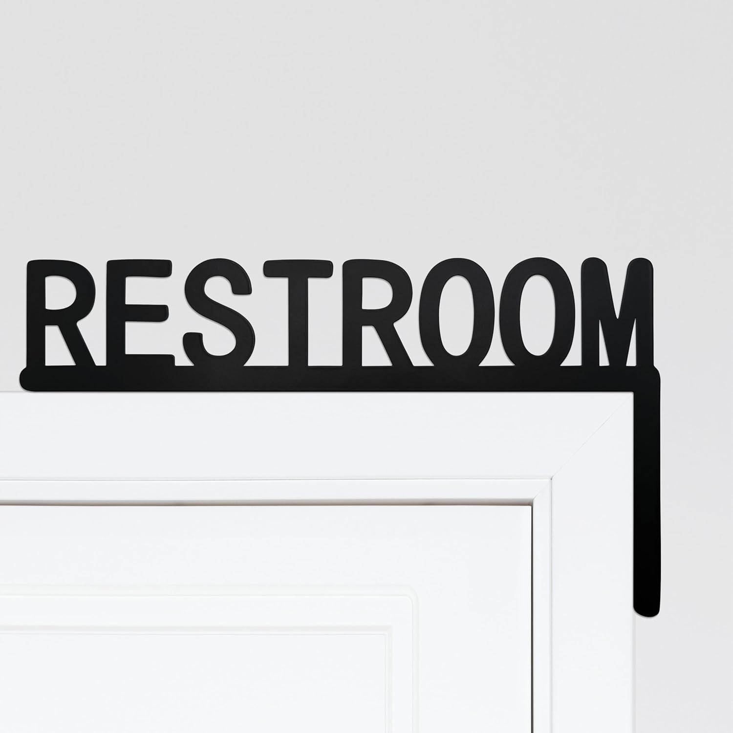 Amazon.com: Metal Restroom Door Topper Black Restroom Sign for Home ...