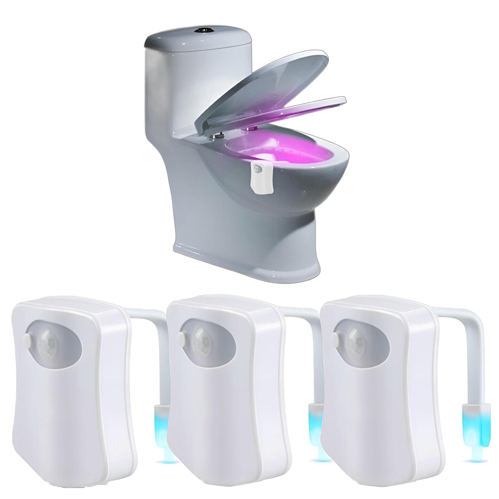 JacobsParts Bathroom Night Light Toilet Bowl Lamp 8 Color LED Light and ...