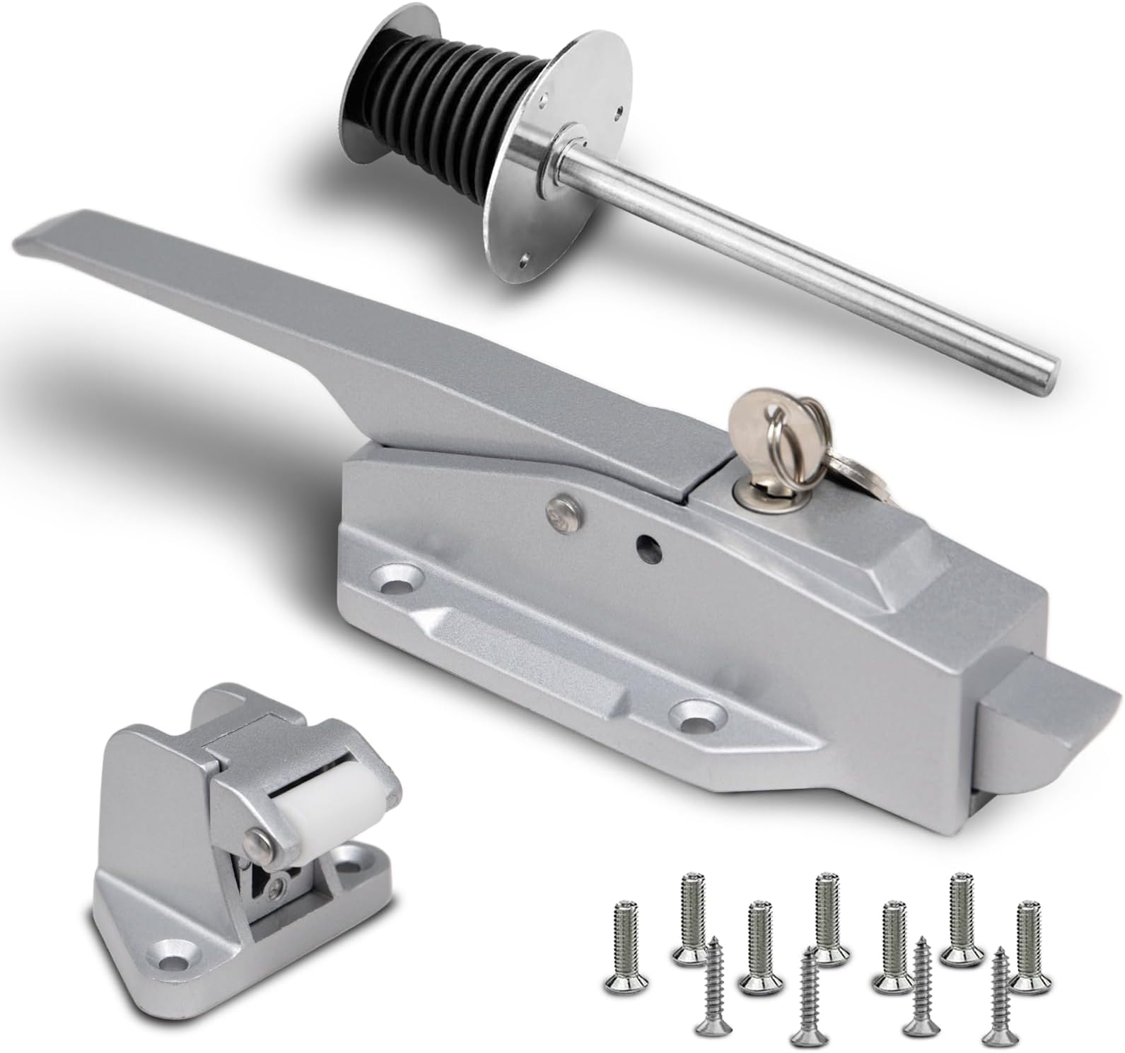 uxcell Freezer Door Flush Mounted Walk in Latch Handle, 145mm, Silver ...
