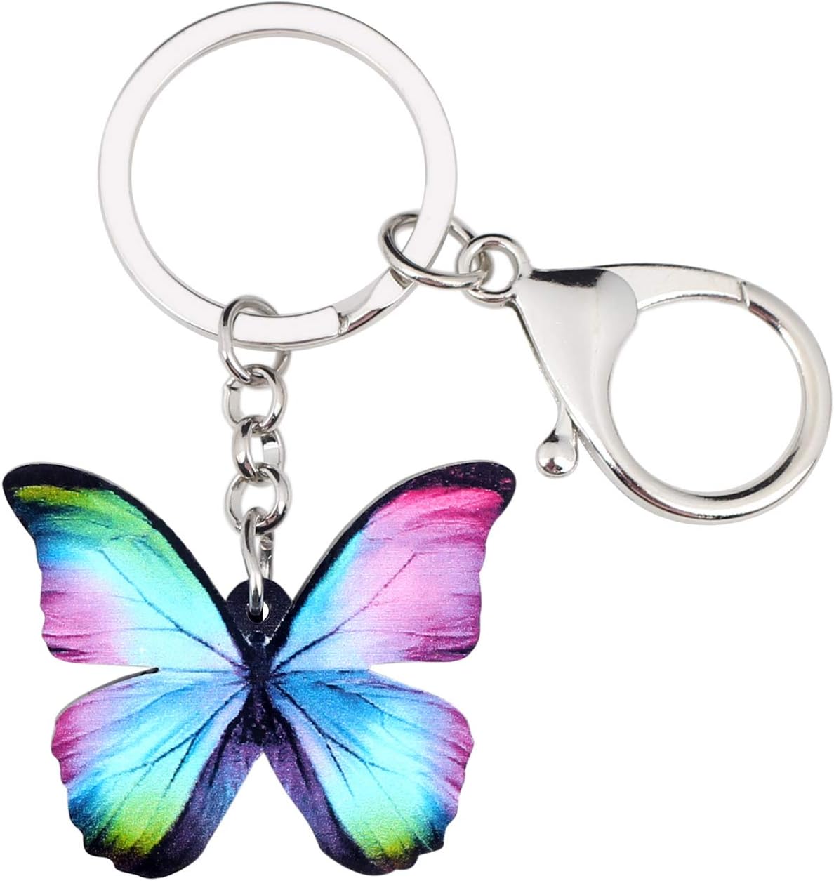 BONSNY Acrylic Floral Butterfly Keychains Key Ring Car Key Purse ...