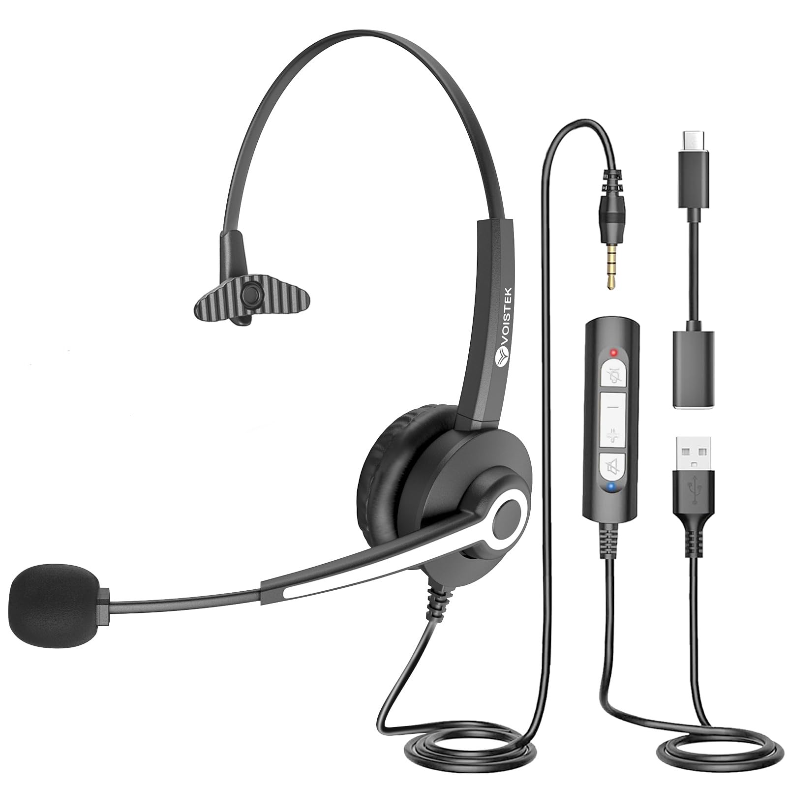 Amazon.com: USB Headset with Microphone,Wired Headset Computer ...
