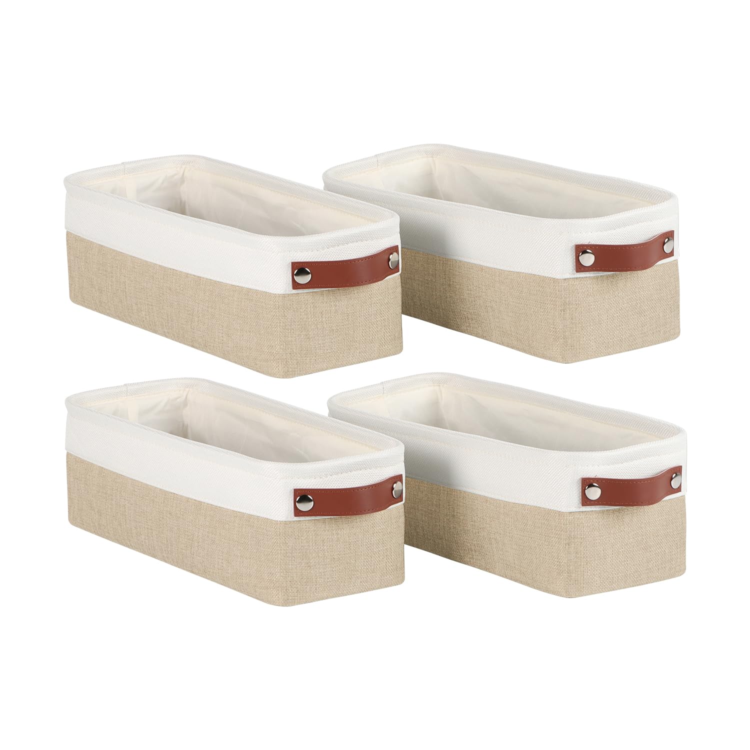 Amazon.com - Univivi 4PC Long Narrow Storage Baskets, Small Fabric ...