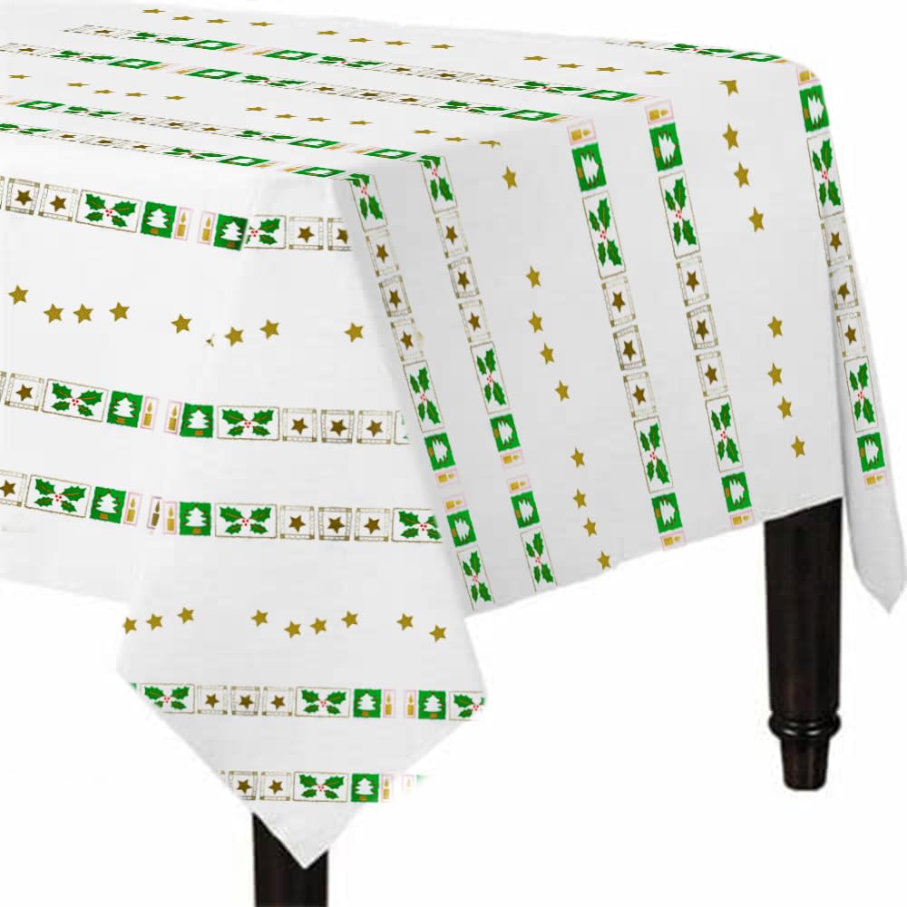 Venuscello x 25 Christmas White Printed Paper Table Covers Square ...