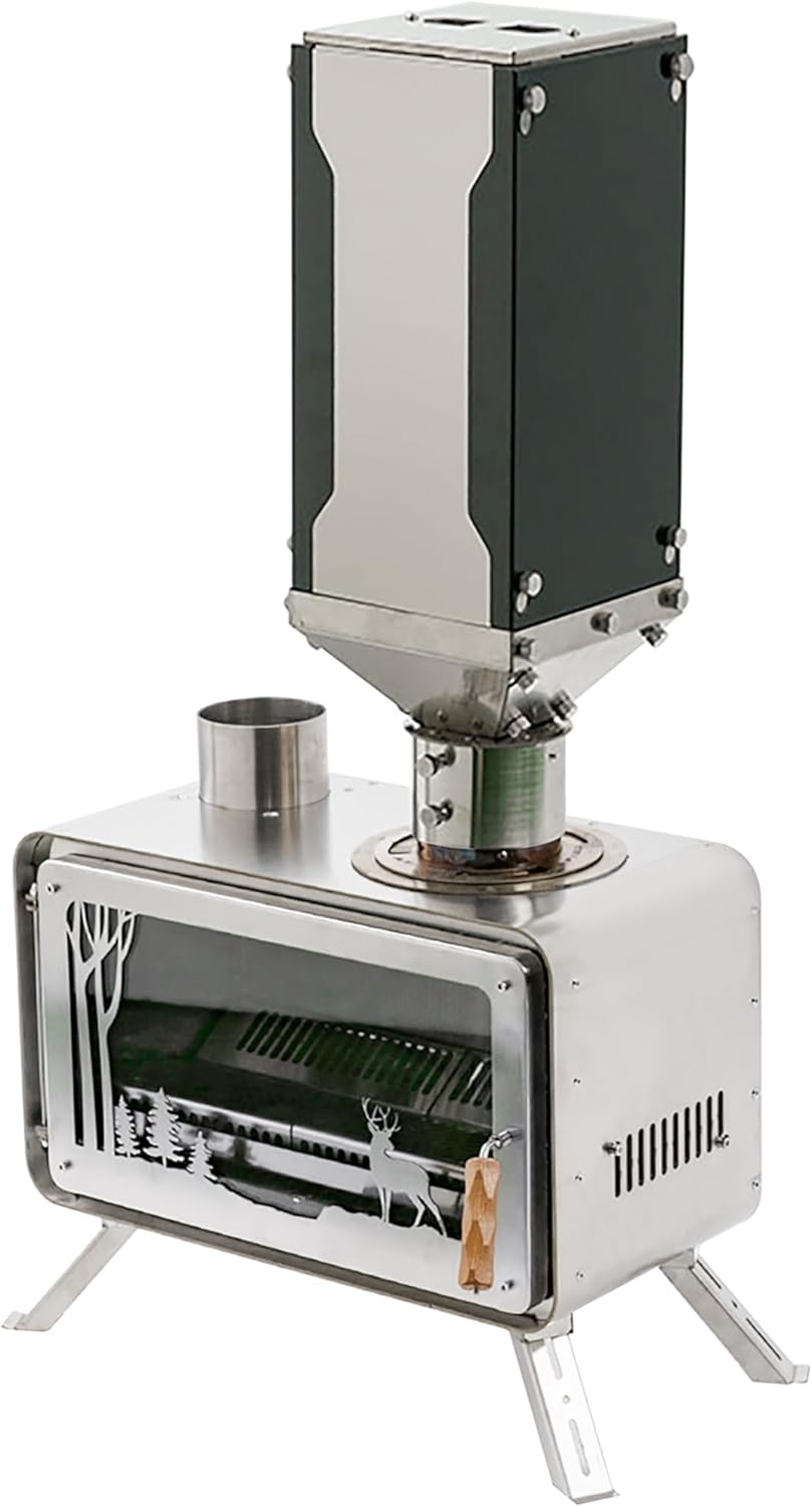 Amazon.com: Camping Pellet Stove 304 Stainless Steel Portable Tent ...