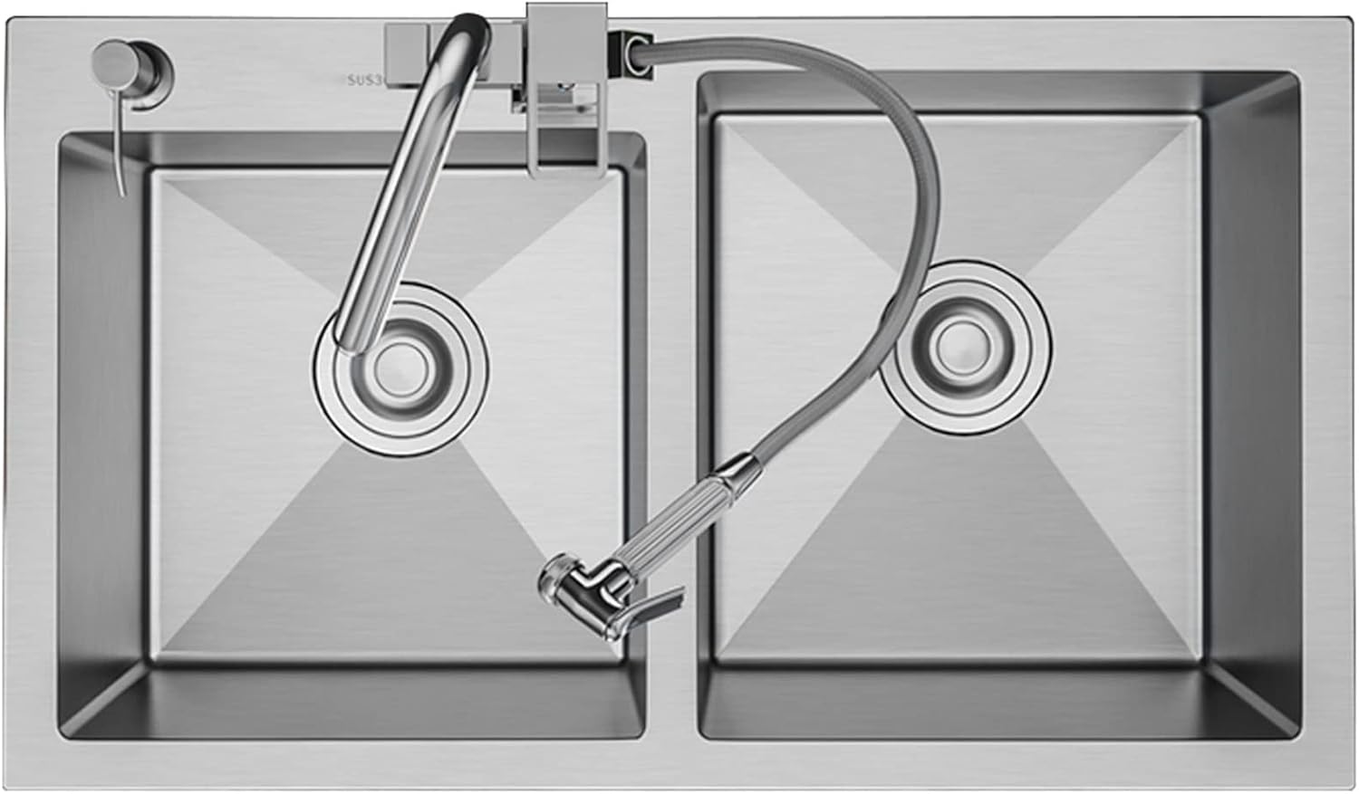 Amazon.com: YASAT Double Bowl Kitchen Sink 30-inch Stainless Steel Sink ...