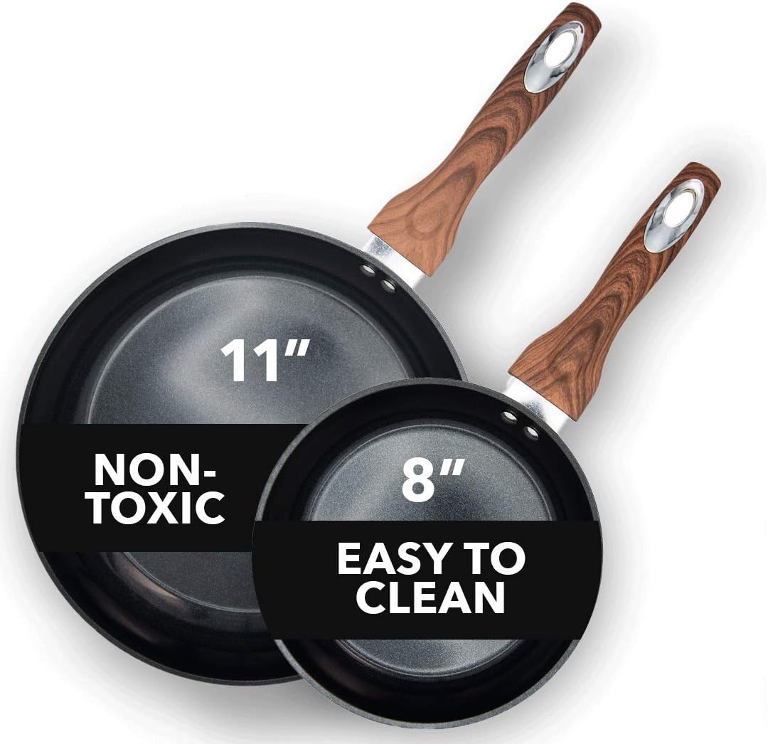 Amazon.com: Phantom Chef 8” and 11" Frying Pan Set | Pure Aluminum ...