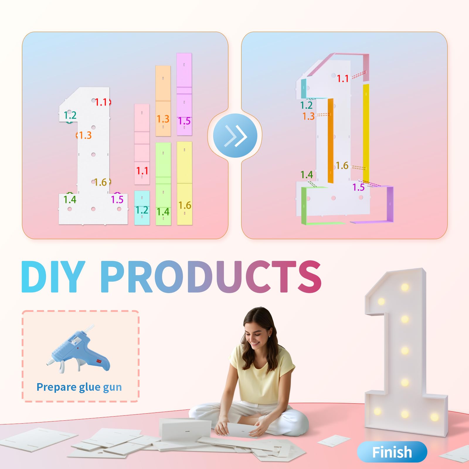 Snapklik.com : Imprsv 3FT Marquee Numbers, Light Up Numbers For 3rd ...