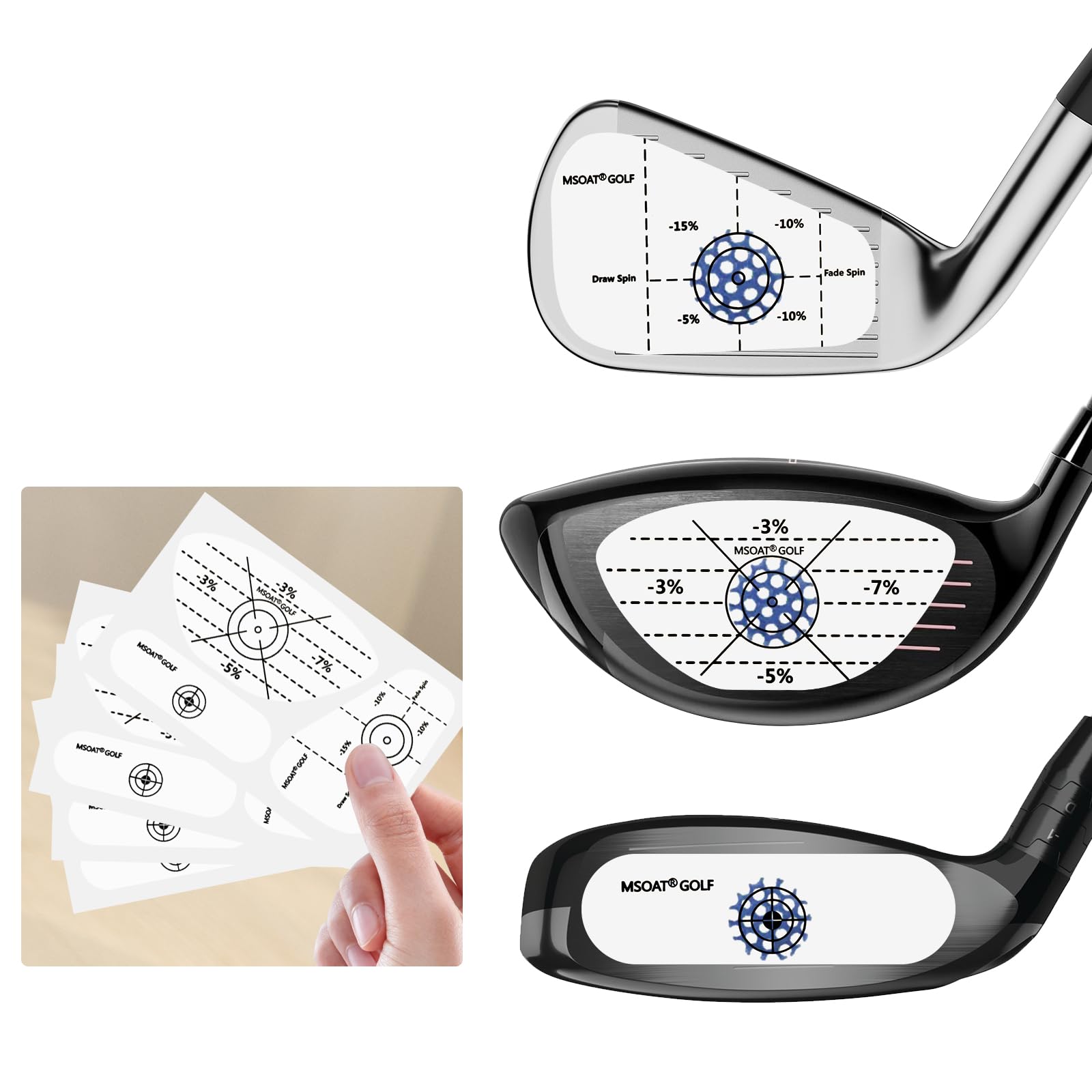 Buy MSOATGolf Impact Tape Labels, Self-Teaching Sweet Spot and ...