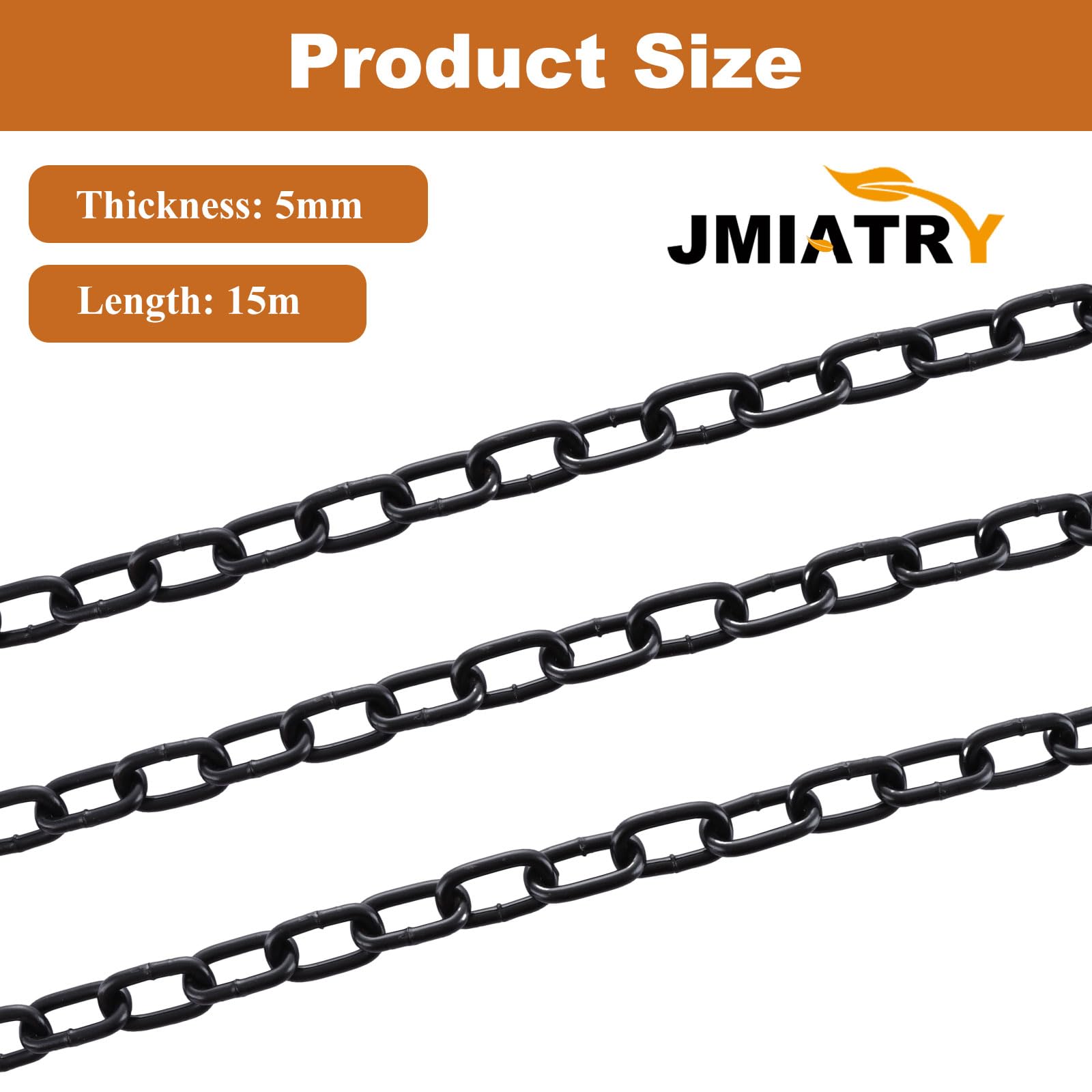 JMIATRY 15 Metres Length 304 Stainless Steel Chain, 5mm Heavy Duty ...