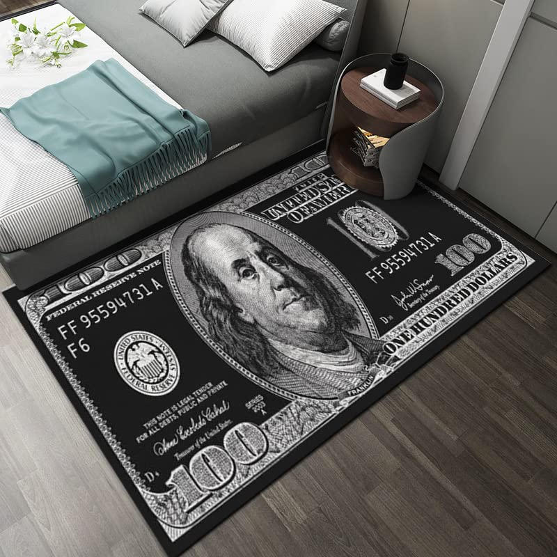 Amazon.com: UpperDDLS Novley Money Rugs 100 Dollar Bill Black Area Rugs ...