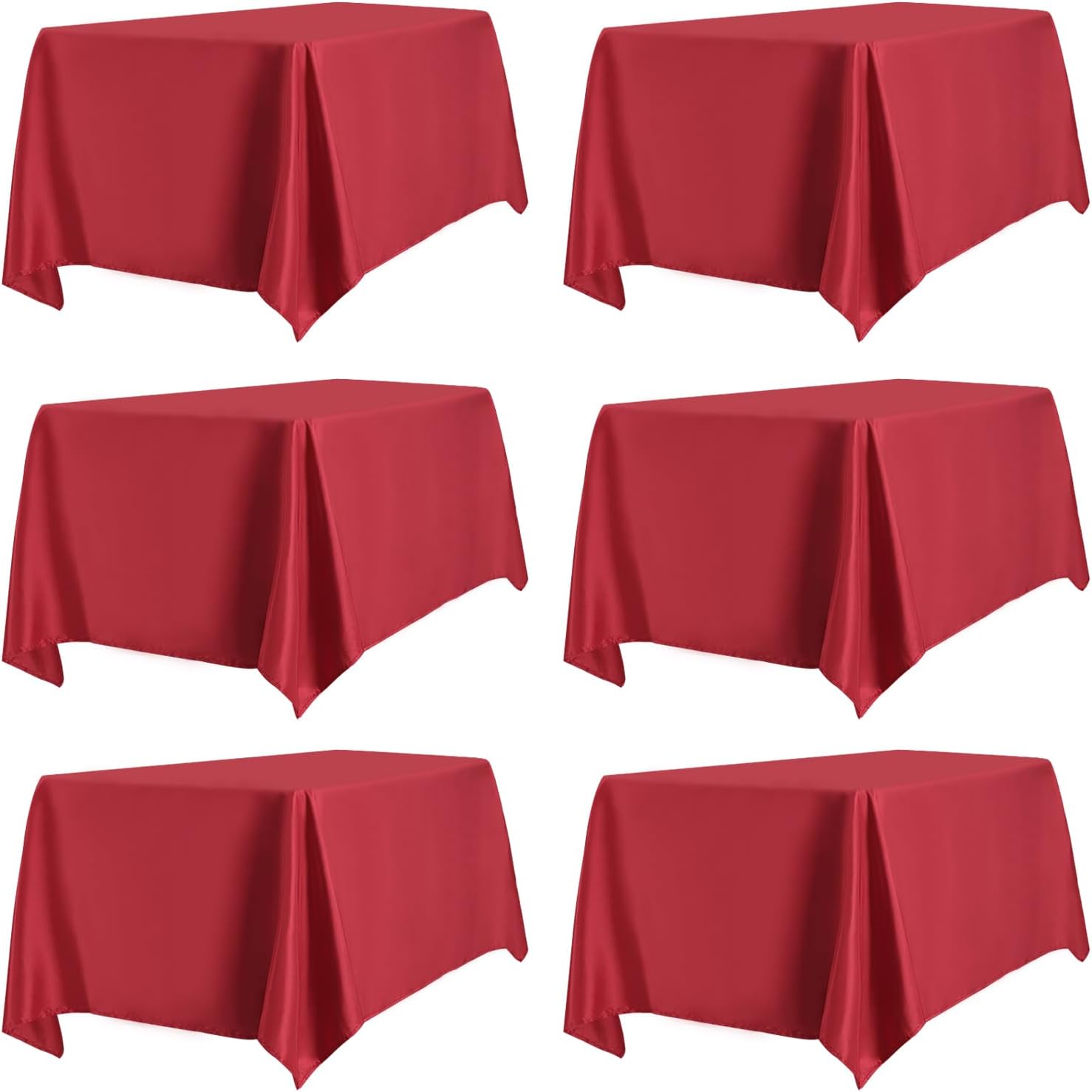 Amazon.com: PureFit 6 Pack Rectangle Red Table Cloths 60 x 102 Inch for ...