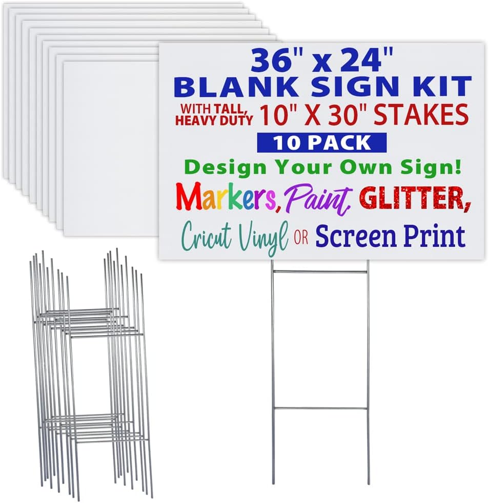 Amazon.com : 36" x 24" Blank Corrugated Plastic Yard Signs, Waterproof ...