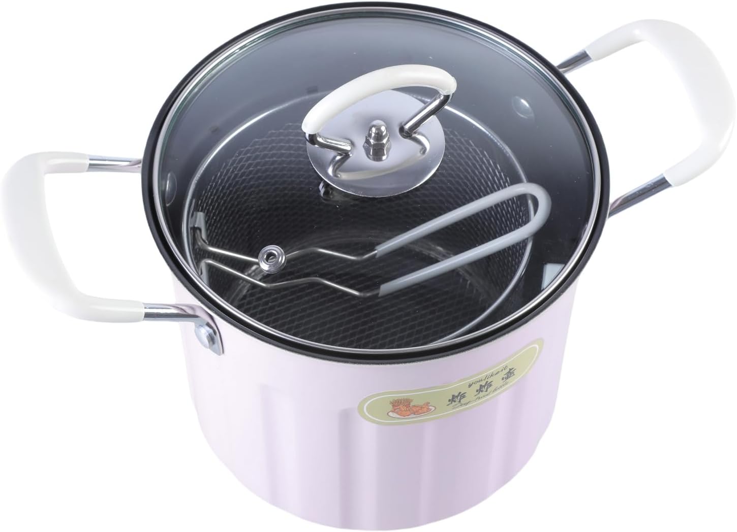 Small Frying Pots with Basket and Oil Strainer Nonstick Cookware for ...