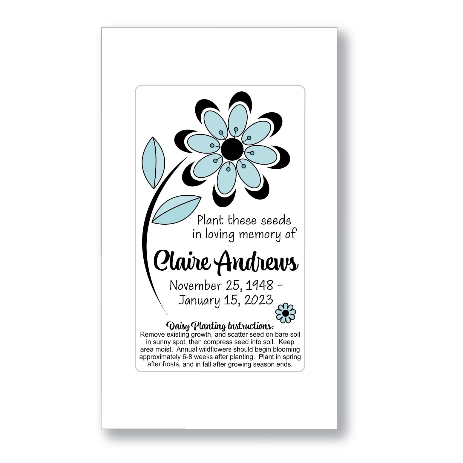 Personalized Wedding Memorial Seed Packets Love Birds Personalised