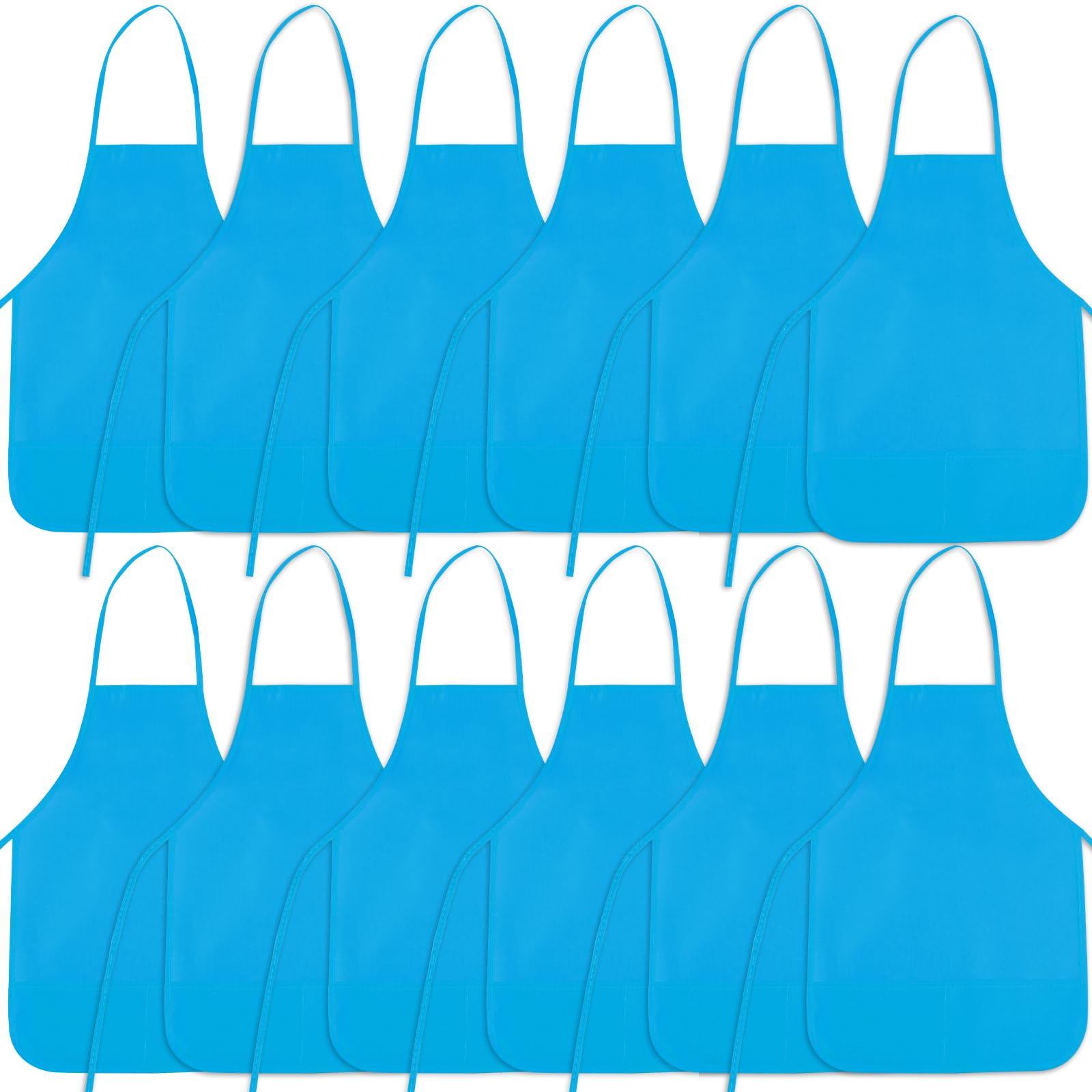 Snapklik.com : BOUBONI 12 Pieces Light Blue Painting Aprons For Kids