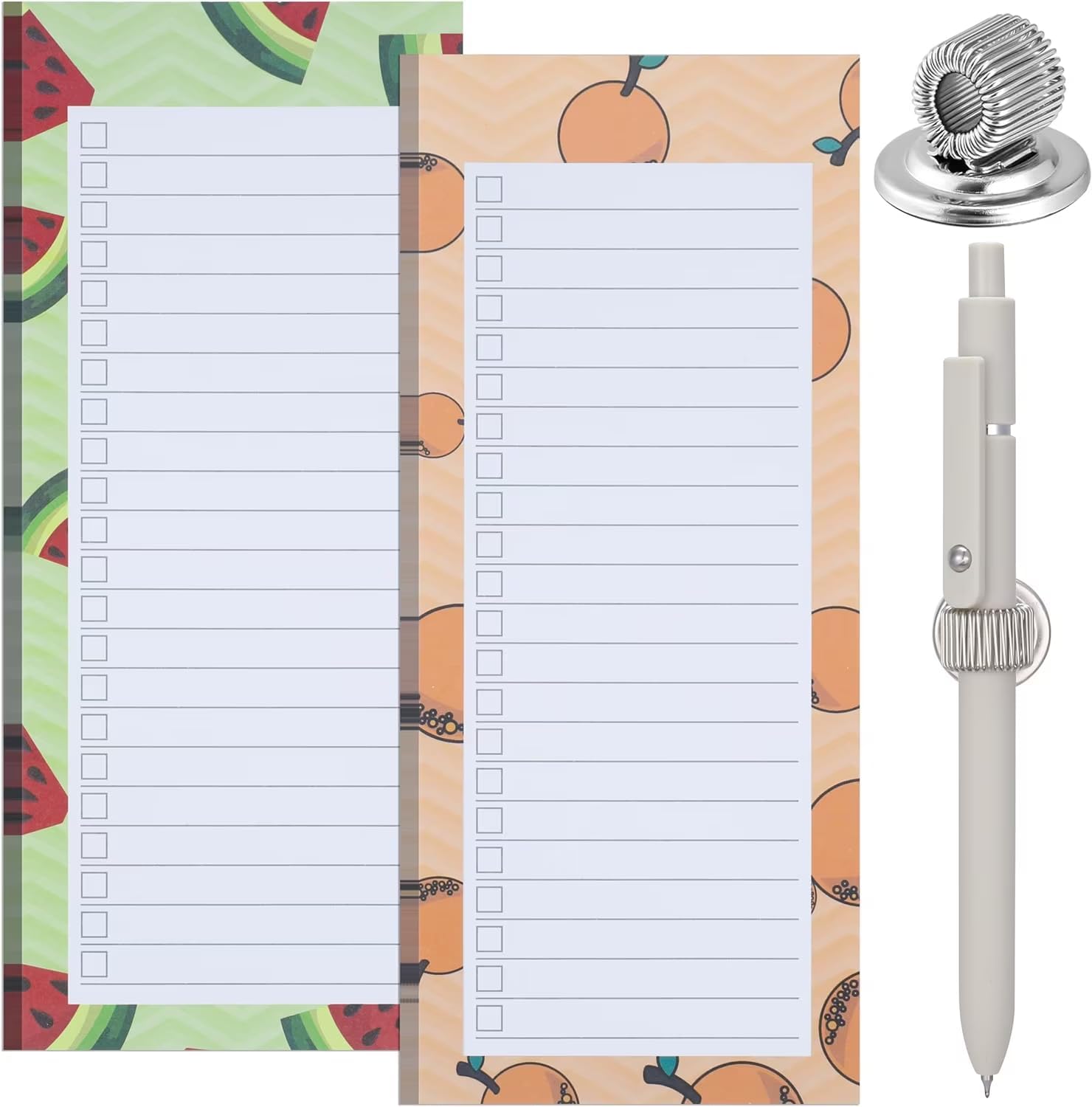Amazon.com : 2 Pack Magnetic Shopping List Pad & 1 Magnetic Pen Clip ...