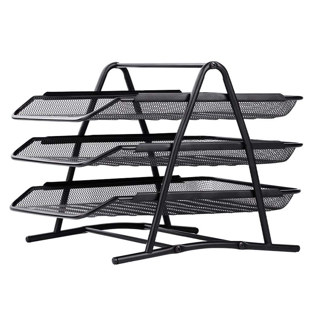 Buy Magazine Rack 3 Tier File Tray File Racks Mesh Desk Organizer with ...