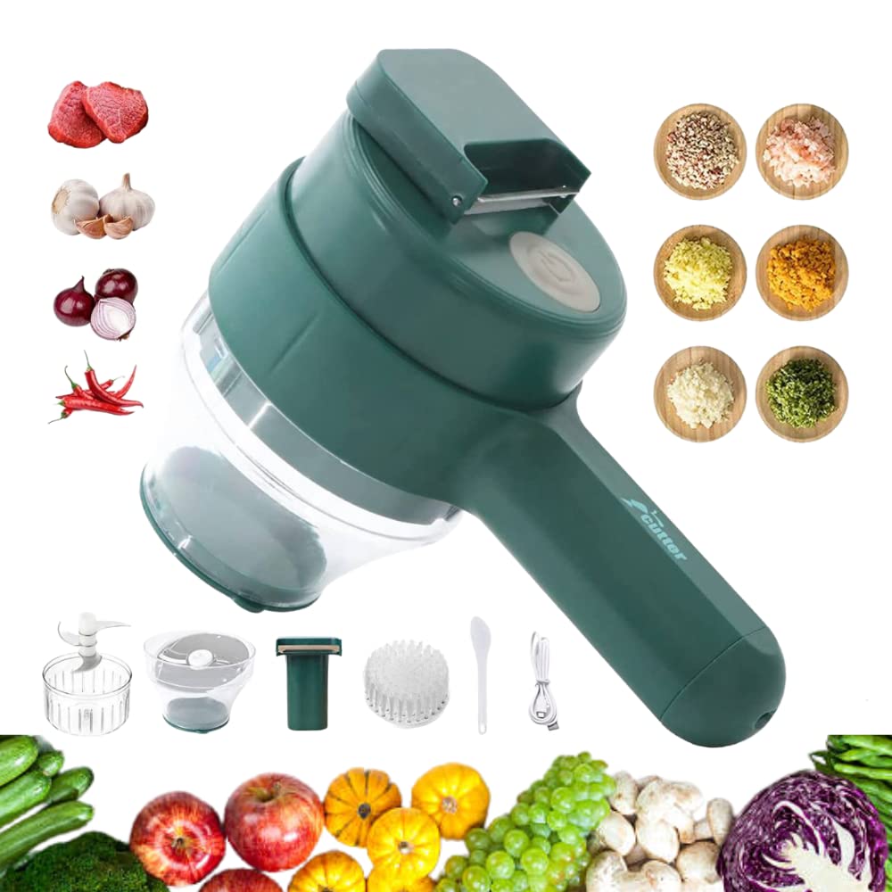 Amazon.com: 4 in 1 Handheld Vegetable Cutter Set Light Green, Wireless ...
