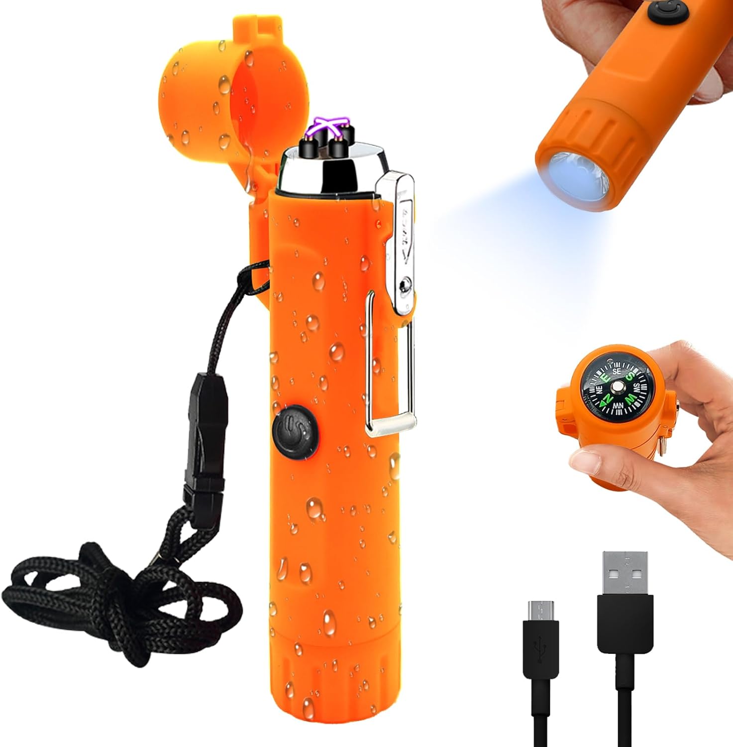 Amazon.com: COMANYI Electric Lighter USB Rechargeable Lighter with LED ...