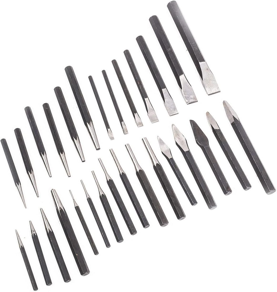 29PC Master Set Metal Punch & Chisel Punching Chisel Tool Set cr-v w ...