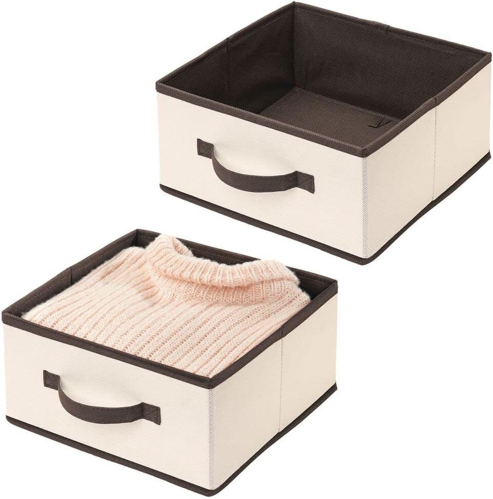Amazon.com: mDesign Soft Fabric Closet Organizer Box with Front Pull ...