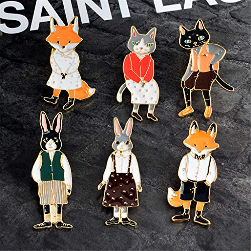 Buy Kuke Brooch Cartoon Cat Rabbit Fox Cute Brooch Personality Brooch ...