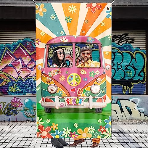 60s Hippie Groovy Party Decorations Hippie Bus Photo Prop Photo Door ...