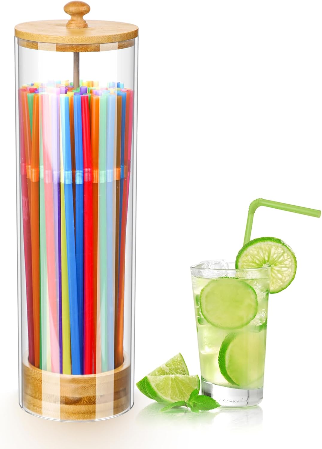 Amazon.com: ALEXPRE Acrylic Straw Holder Dispenser for Counter,Straw ...