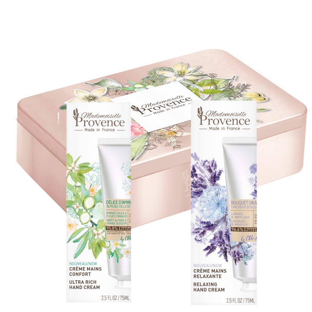 Amazon.com : Mademoiselle Provence Natural Hand Creams Tin Gift Set ...