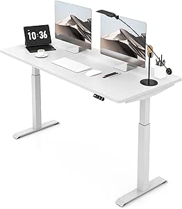 Amazon.com: ALFA BUSINESS Dual Motor Standing Desk 60x30 Inches, Electric Adjustable Height Desk ...