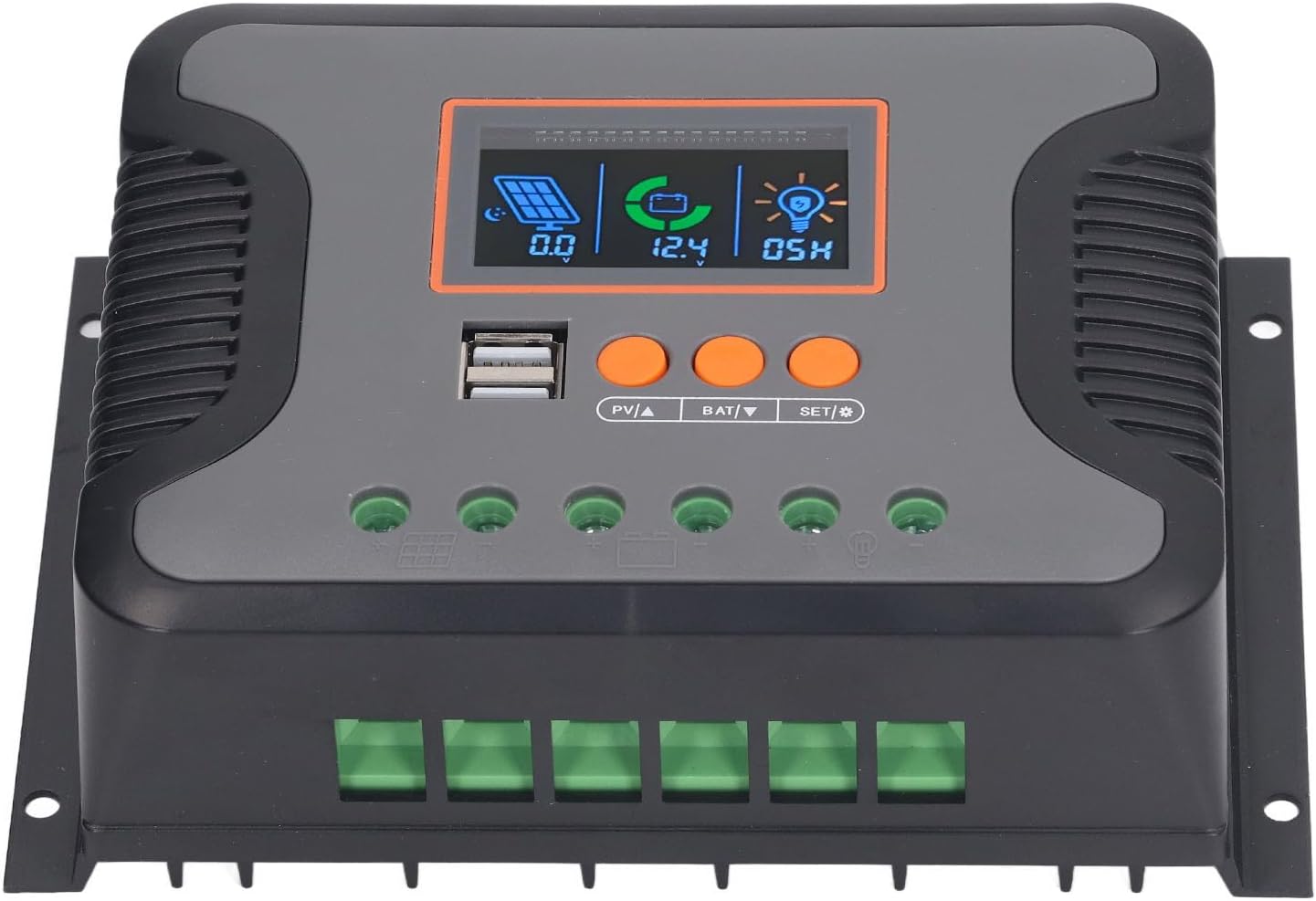 Amazon.com : PWM Solar Controller 80A 12V 24V 36V 48V Dual USB Port LCD Display Power Supply ...