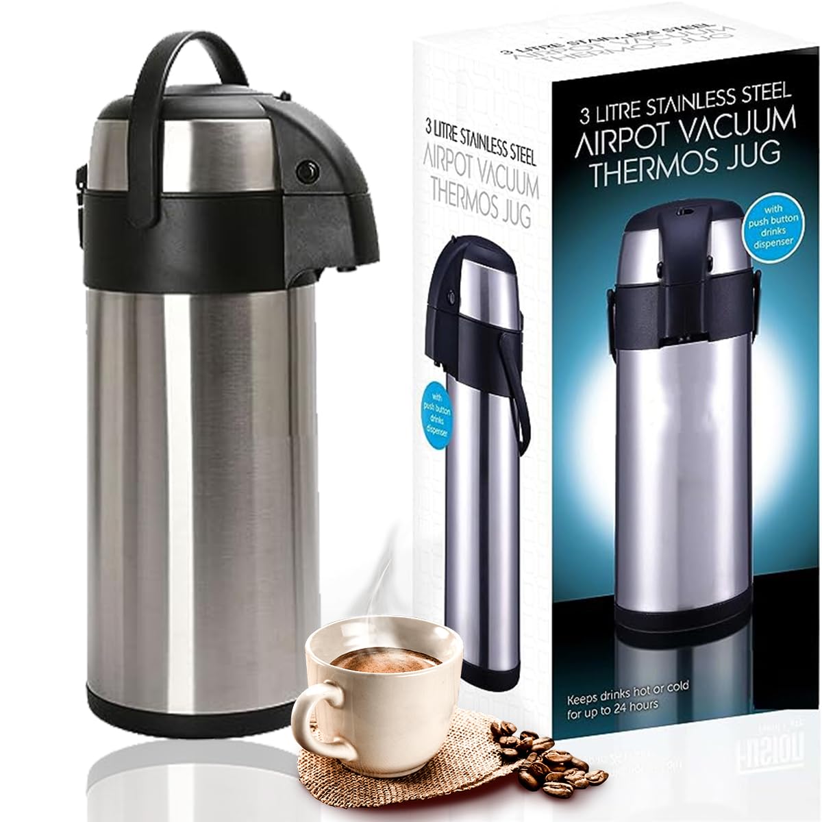 Buy MantraRaj 3L And 5L Pump Action Airpot Coffee Flask Double-Walled ...