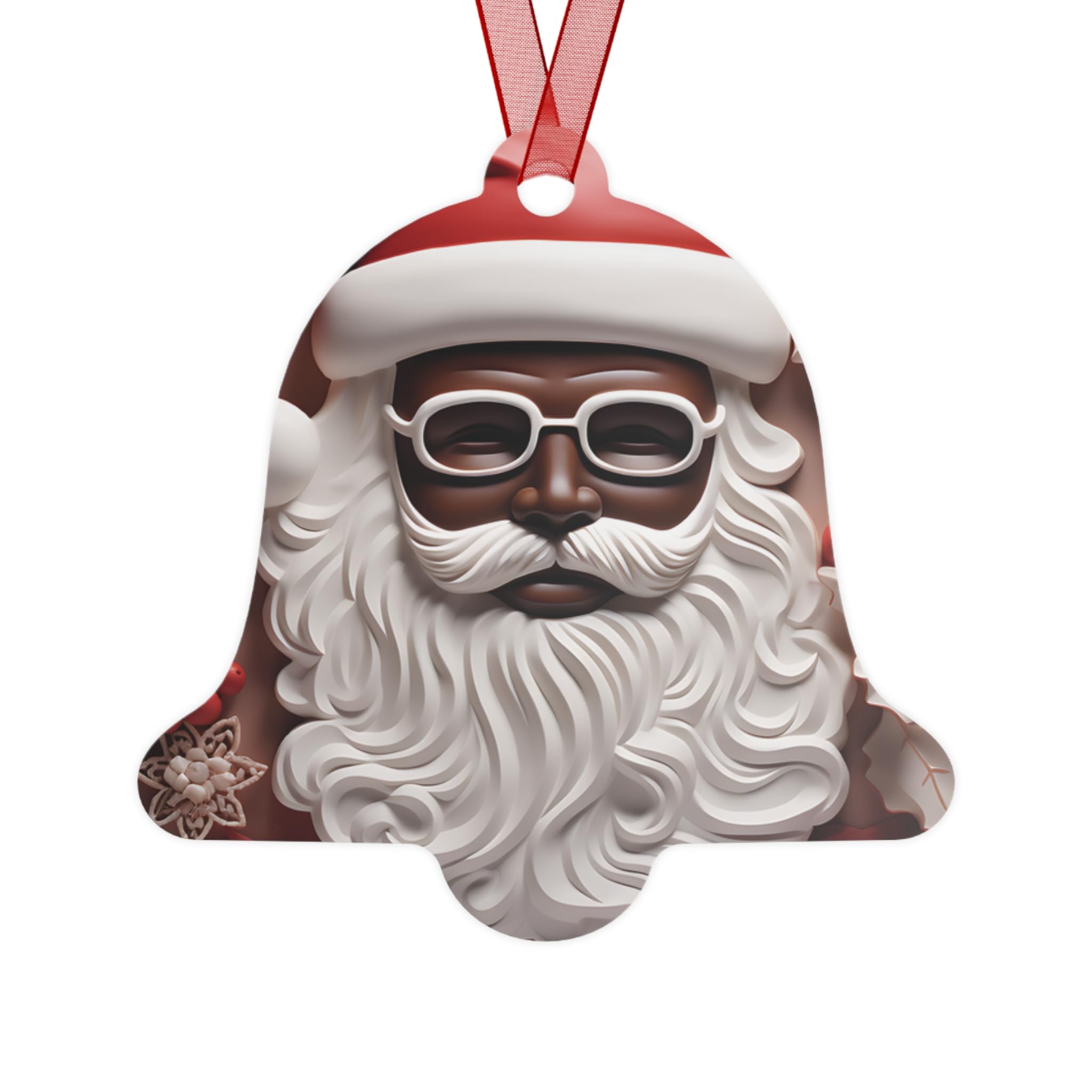 Amazon.com: Black Santa Metal Ornament, Melanin THO Christmas ...