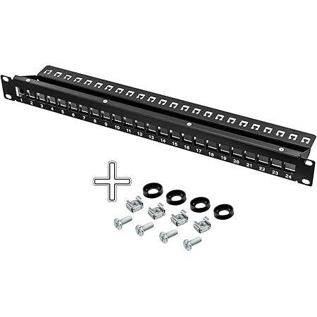 HB-DIGITAL 24-Port Patchpanel Modular für Keystone-Module, geschirmt ...