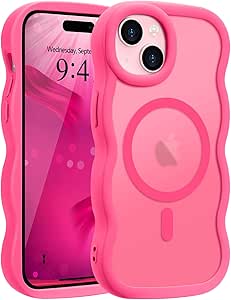 Amazon.com: Pepmune for iPhone 15 Case, Curly Wavy Frame Hard Translucent Matte Clear Back Cover ...