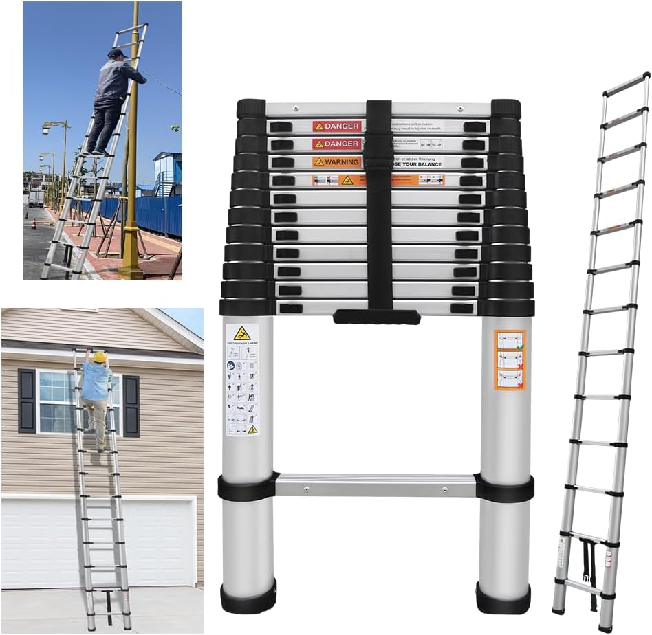 16.4ft/5M Multi-Purpose Extendable Aluminum Ladders, Folding ...