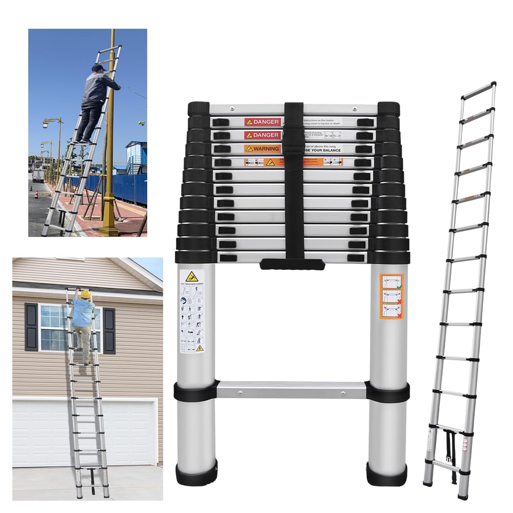 16.4ft/5M Multi-Purpose Extendable Aluminum Ladders, Folding ...