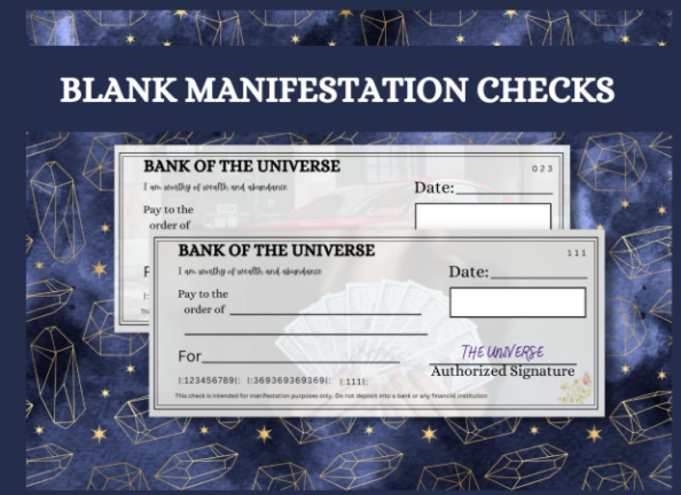 Blank Manifestation Checks: 70 Colorful Blank Checks For Manifesting ...