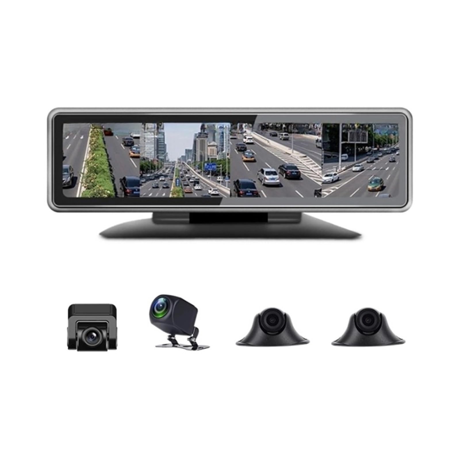 Amazon.com: 360° Panoramic Dashboard Car DVR 12-Inch Touch Screen 4 ...