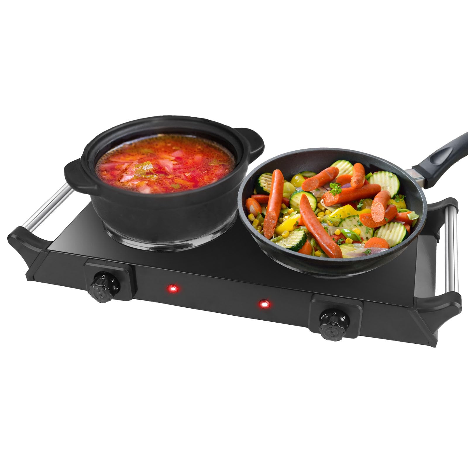 iMounTEK 2000W Electric Dual Burner Portable Coil Heating Hot Plate ...