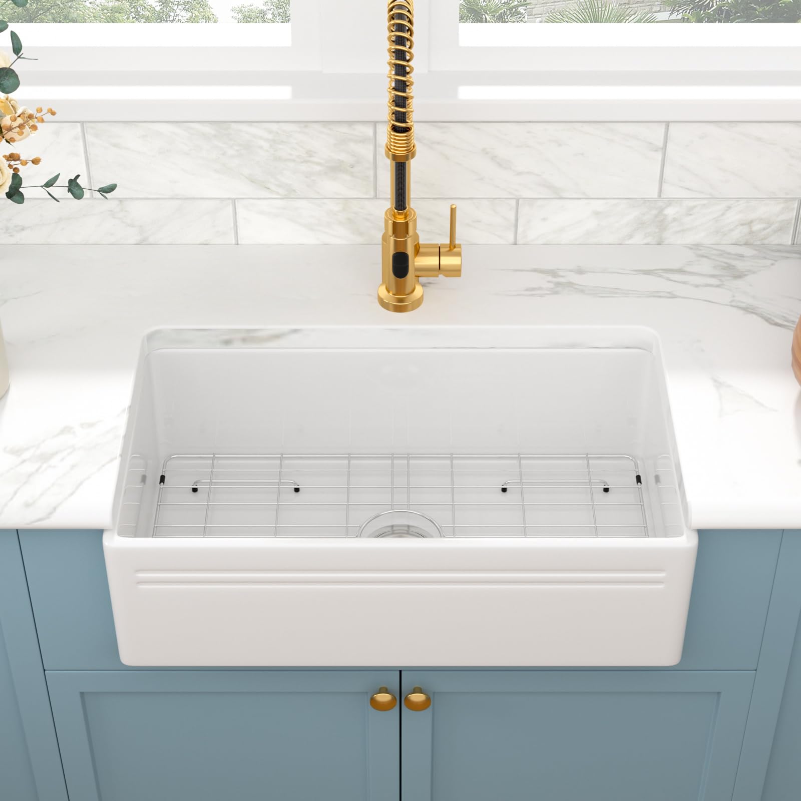 Snapklik.com : 30 Farmhouse Sink White - 30 X 18 Inch Kitchen Sink ...