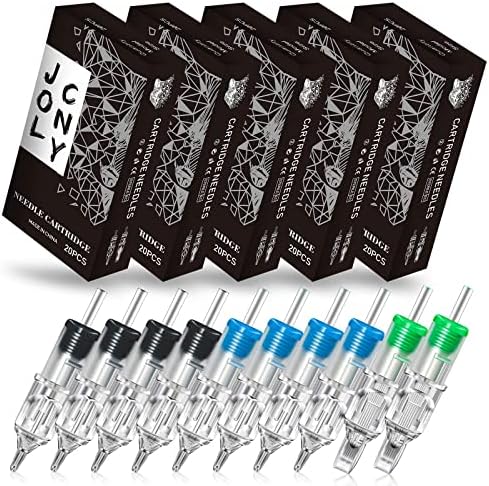 Jconly 100pcs Tattoo Cartridge Needles Mixed Size 3RL 5RL 7RL 9RL 3RS ...