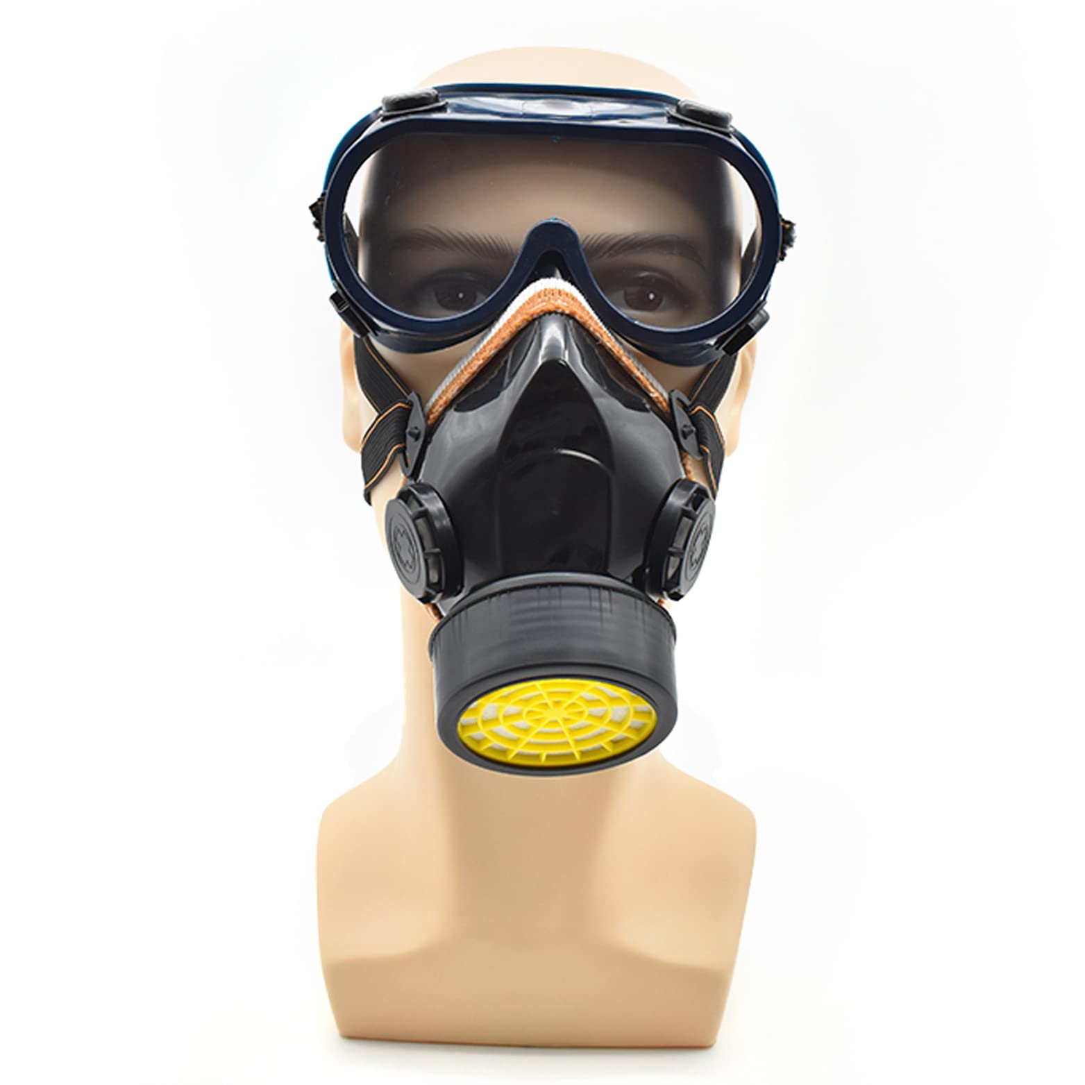 ARURA (LABEL) Safety Mask with Goggles Paint Chemical Gas Filter Mask ...