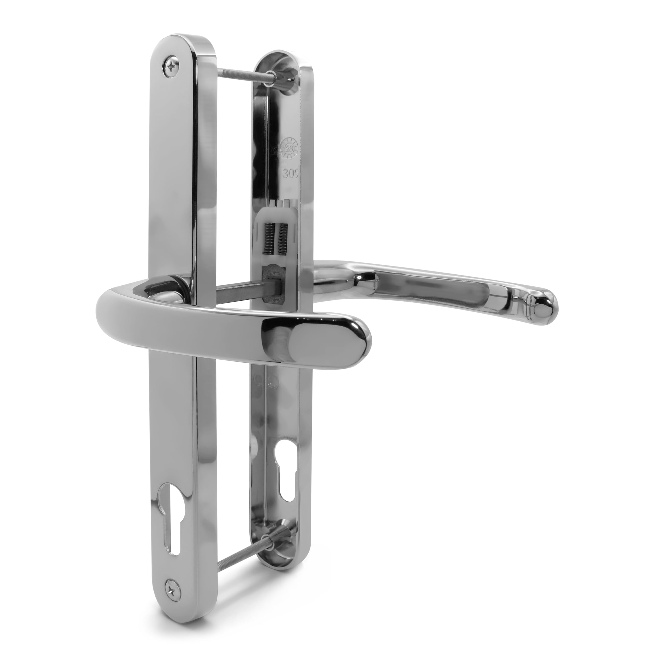 TSS Polished Chrome UPVC Door Handle Pair Set, 92mm PZ (Centres ...