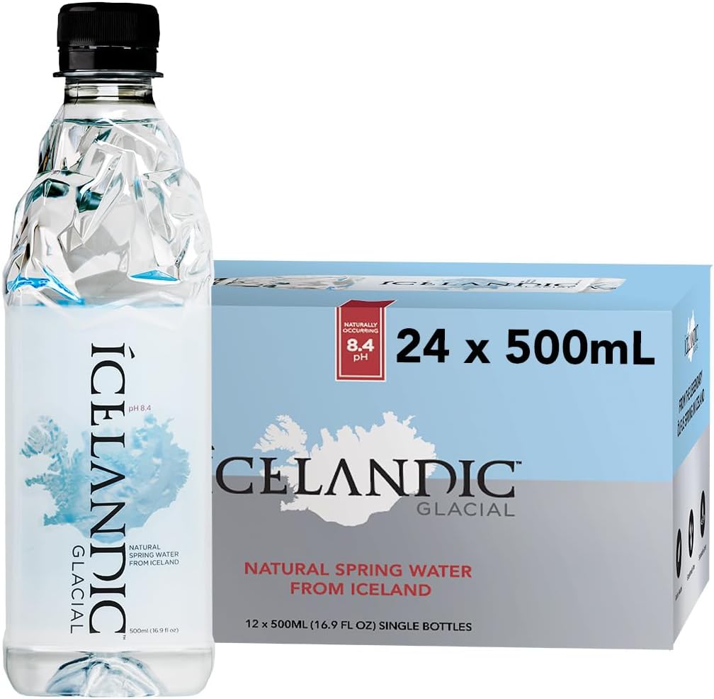Icelandic Glacial Natural Spring Water, 500 Milliliter, 24 Count ...