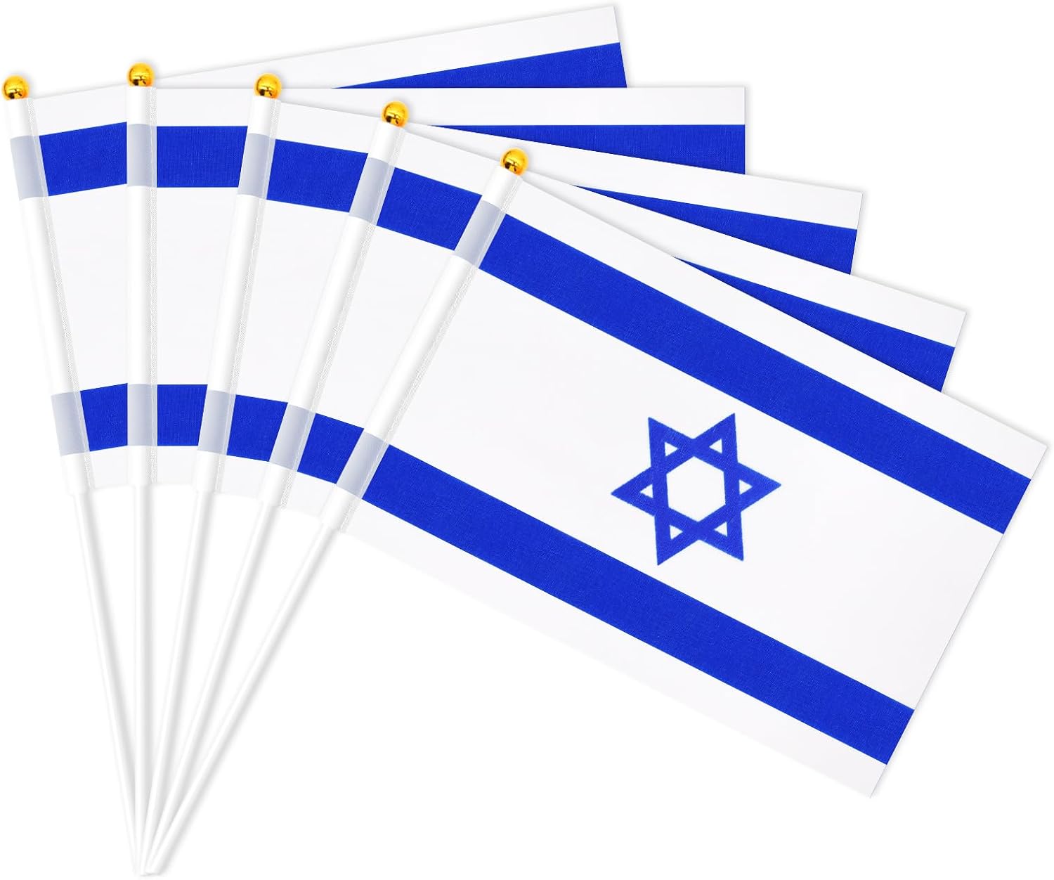 Amazon.com : 20 Pack Small Israel Flag Stick 5'' x 8'' - Handheld ...